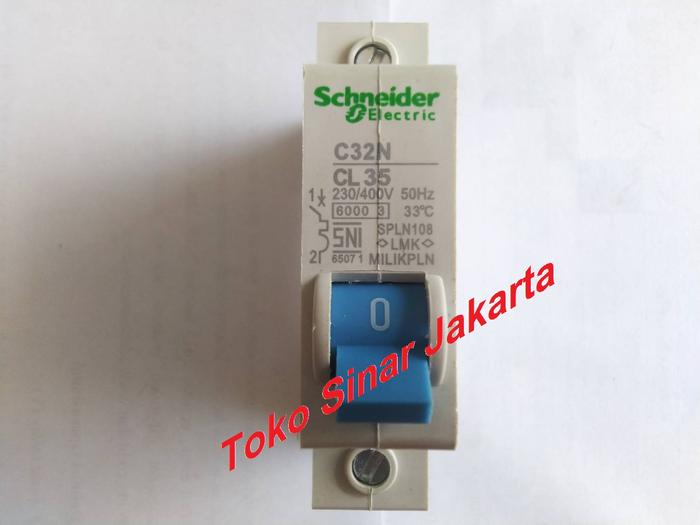 Jual MCB Mini Circuit Breaker Listrik 1P 1 Phase SCHNEIDER BIRU 35 A ...