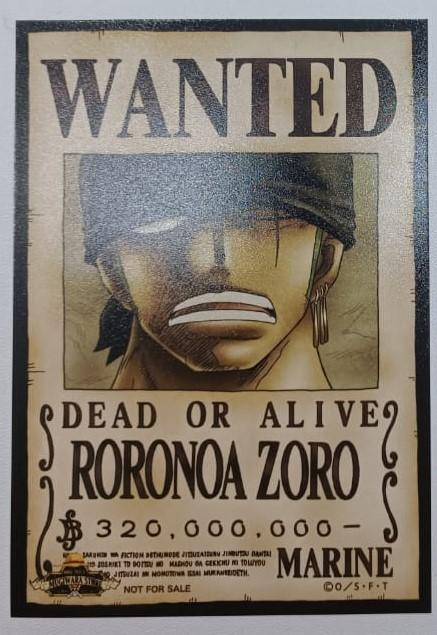 Jual One Piece Mugiwara Store Japan Mini Wanted Poster Roronoa Zoro ...