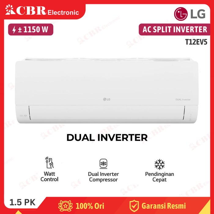 Jual AC Split LG Inverter 1.5PK T12EV5 (Dual Inverter-New Eco) R-32 ...