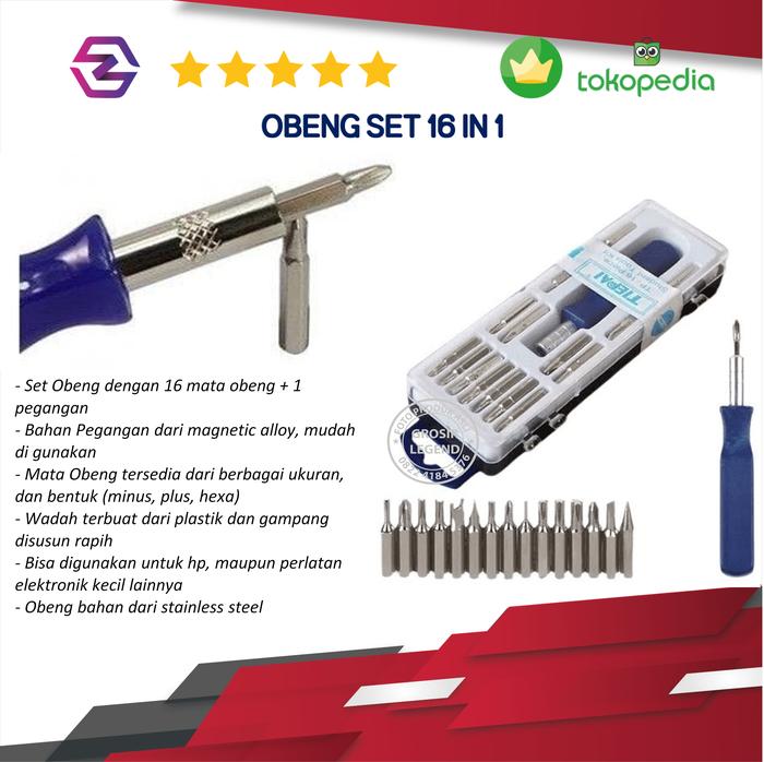Jual Obeng 16 in 1 / Hp / Obeng Motor / Mobil / obeng set / obeng ...