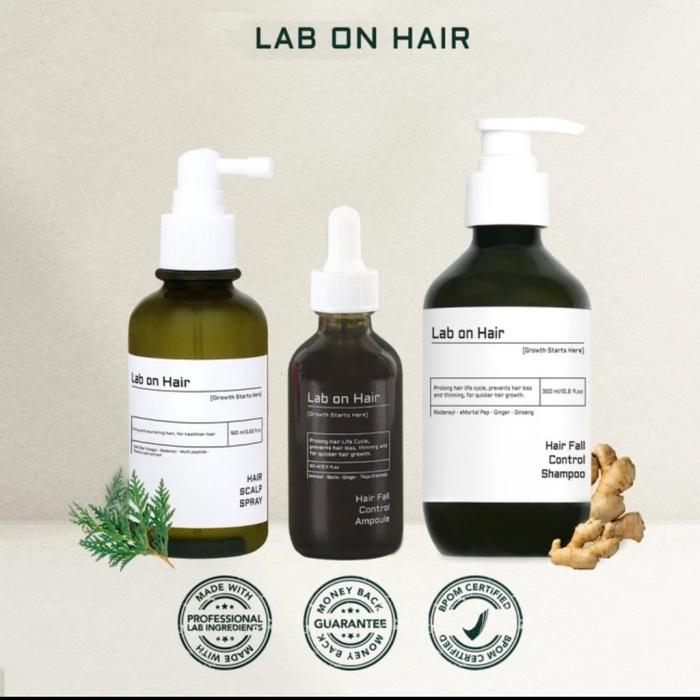 Jual Lab On Hair Bundle 3in1 Anti Hair Fall Shampoo +Scalp Spray ...