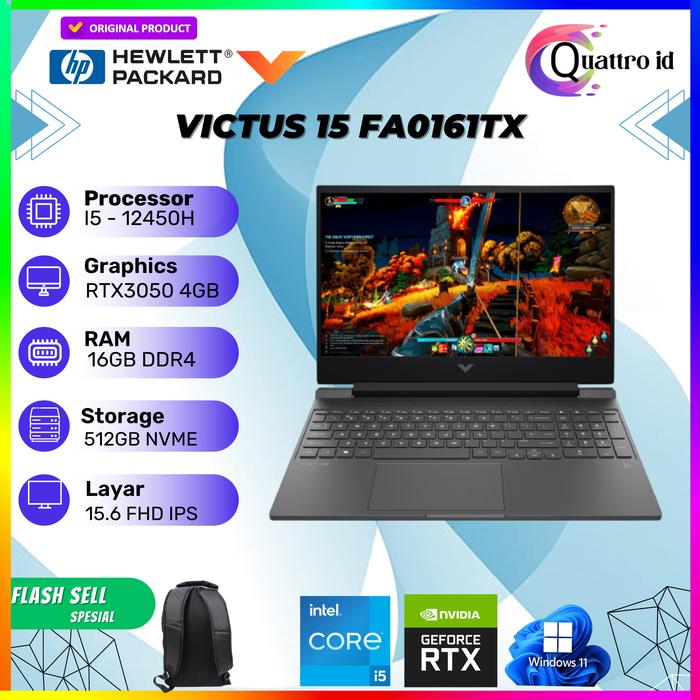 Jual Hp Victus 15 I5 12450H 16GB 512Gb RTX3050 4Gb W11+OHS 15.6Fhd Ips ...