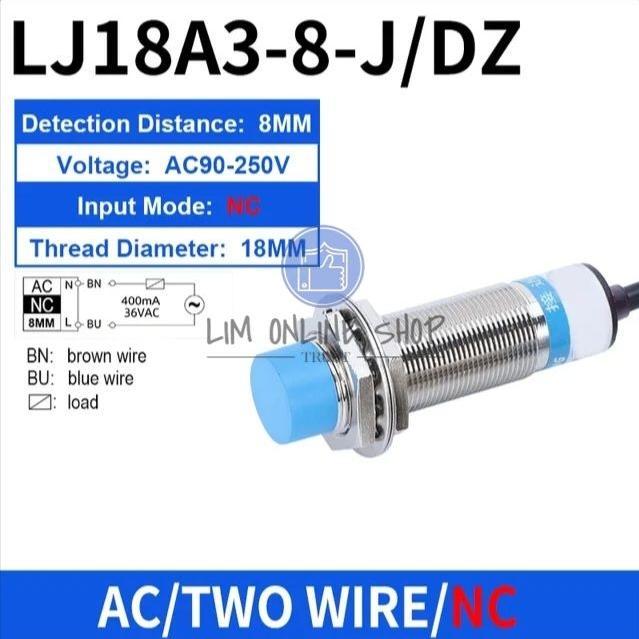 Jual SENSOR PROXIMITY LJ18A3-8-J/DZ NC Inductive 2-Wire AC TYPE ...