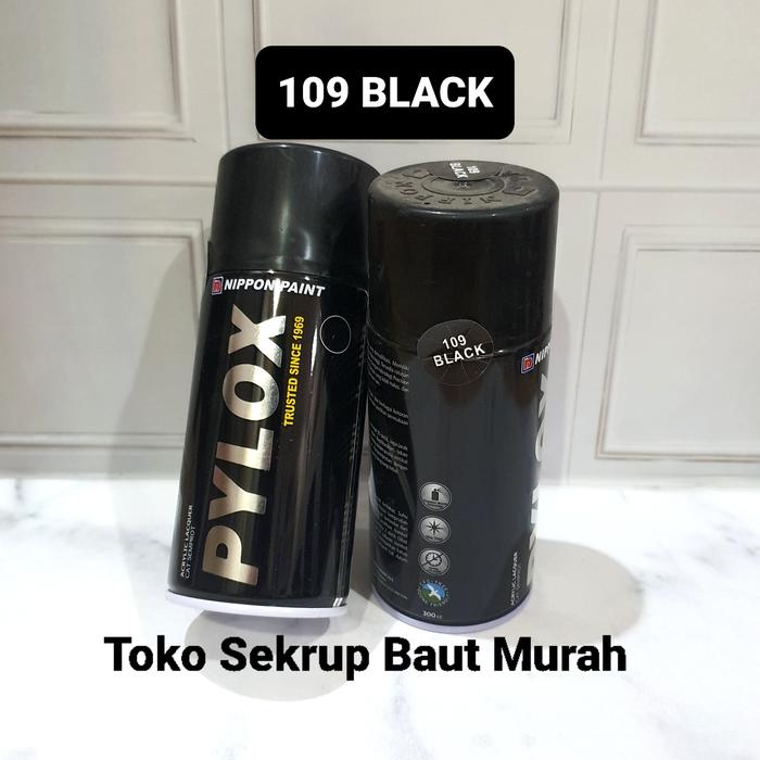 Jual Cat Semprot Pylox Pilox Nippon Paint Black Hitam 109 - Kota ...
