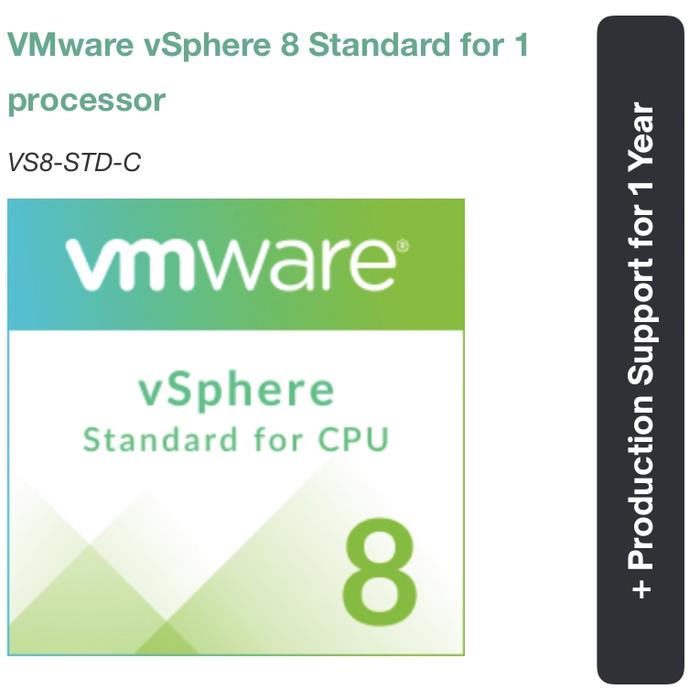 Jual VMware vSphere 8 Standard for 1 processor VS8-STD-C VS8-STD-P-SSS-C - Jakarta Pusat ...