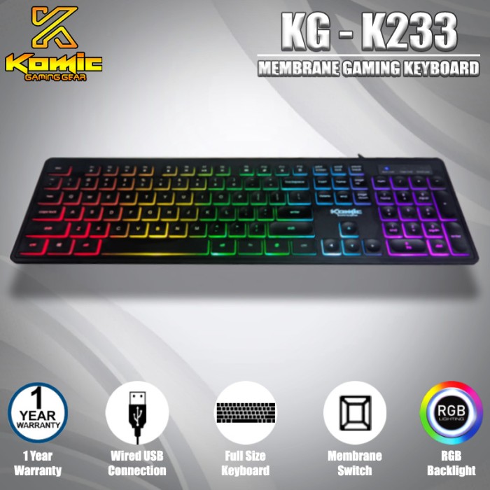 Promo Komic KG-K233 Keyboard Gaming Membrane - LED RGB Backlight - Jakarta Pusat - SET Gaming ...