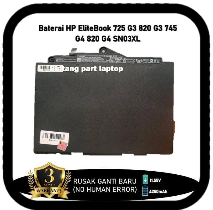 Jual Baterai Battery Batre SN03XL HP EliteBook 725 G3 820 G4 - Jakarta ...