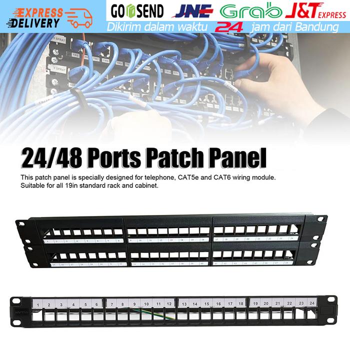 Jual Panel Patch 24/48Port Lan Ethernet Cable Adapter Frame Untuk ...