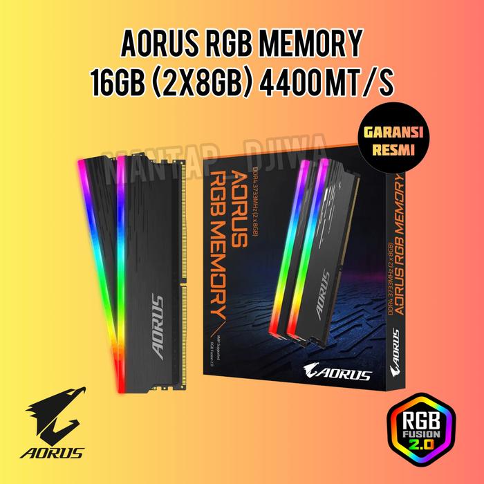 Jual Gigabyte Aorus RAM 16GB (2X8GB) RGB DDR4 4400 MT/s for PC Desktop ...