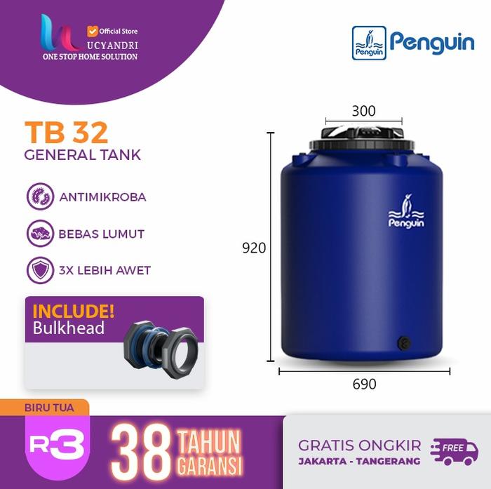 Jual Toren Air 300 L Tandon Tangki Tanki Penguin TB 32 Plastik Original ...