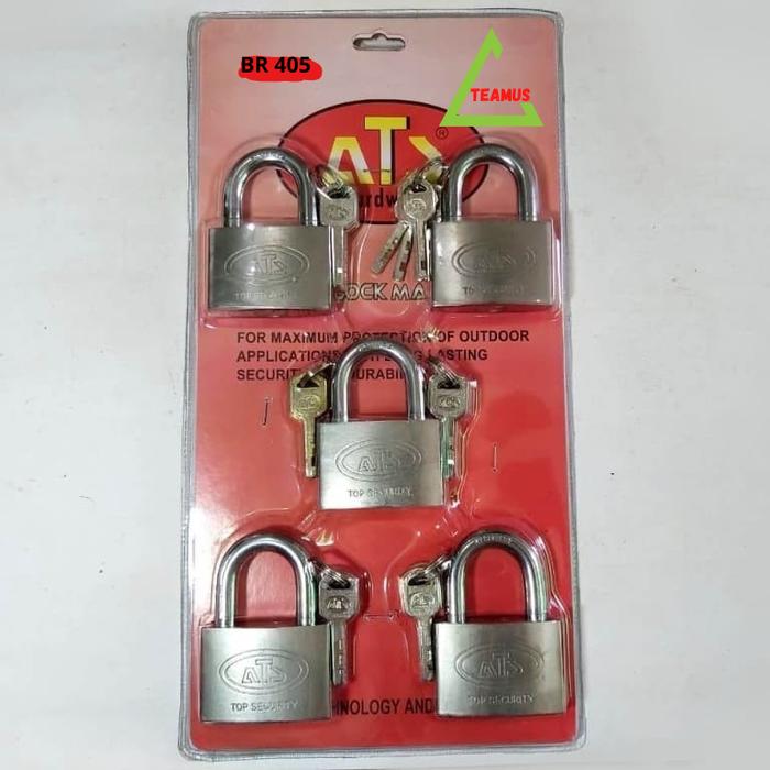 Jual Gembok MASTER KEY ATS ukuran 40mm 50mm 60mm Leher Pendek Isi 5 Pcs ...