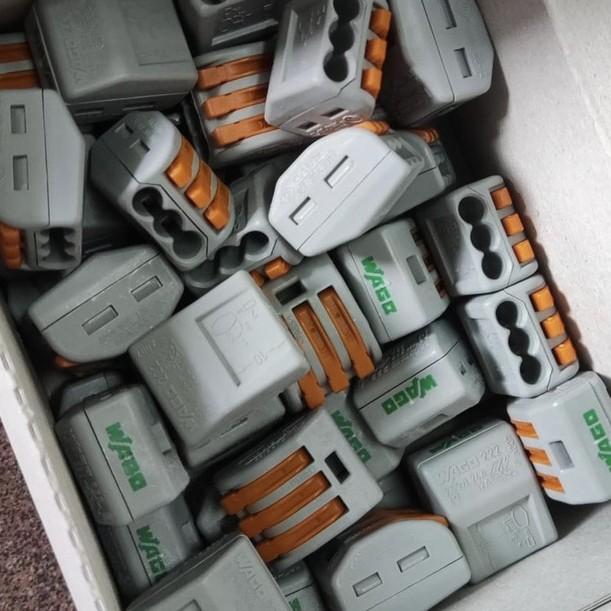 Jual wago 222-413 original quick connector 3p 3 pin konektor sambungan ...