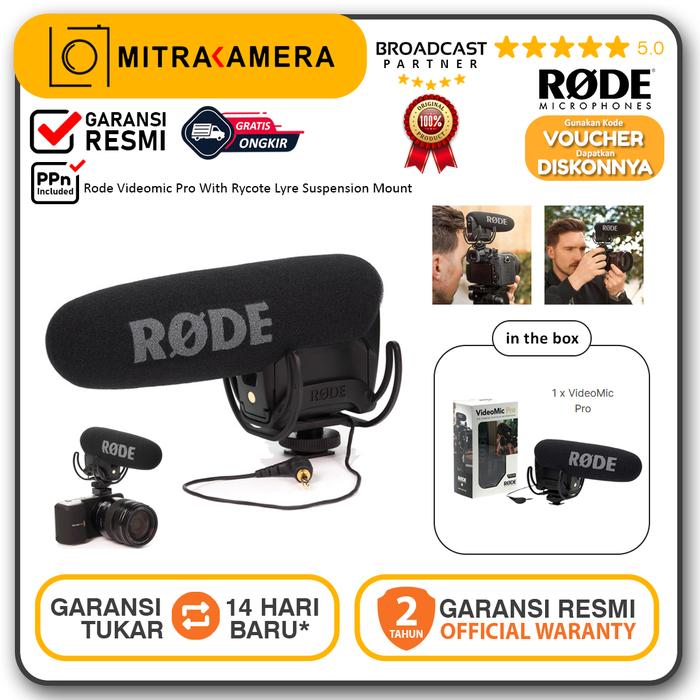 Promo Rode Videomic Pro With Rycote Lyre Suspension Mount Cicil 0% 3x ...
