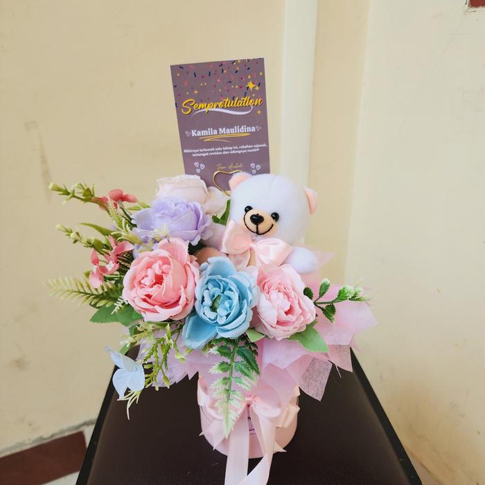 Jual Buket Bunga Boneka Bloom Box Bunga Kaisha Ms - Custom Warna, Tanpa ...