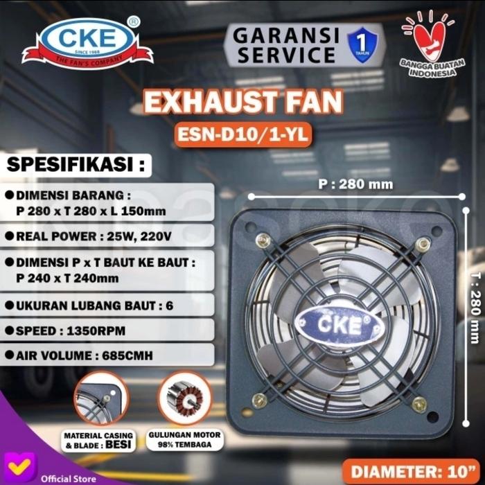 Jual Exhaust Fan Dinding CKE ESN10/1 10 Inch Type Standard - Kota ...