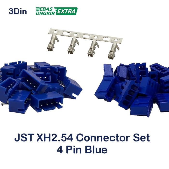 Jual Blue JST Connector XH 2.54 4p 4 Pin Set Warna Biru - Kota ...