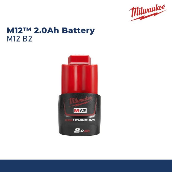 Jual MILWAUKEE M12 B2 BATERAI CORDLESS M12 2.0AH BATTERY PACK - Jakarta ...