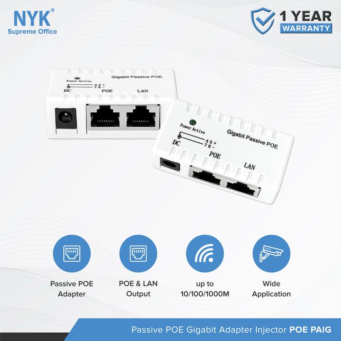 Promo Passive POE NYK Gigabit Adapter Injector - Jakarta Pusat - NYK Indonesia | Tokopedia