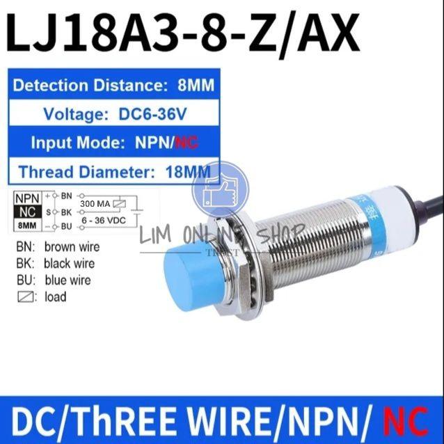 Jual SENSOR PROXIMITY LJ18A3-8-Z/AX NPN NC Inductive 3-Wire 6-36VDC - Jakarta Barat - TOKO LIM ...