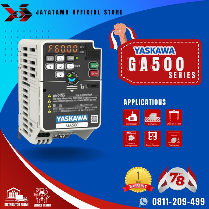 Jual AC INVERTER YASKAWA GA500 TYPE CIPR-GA50TB010ABA; 2,2KW(ND) 1,5KW ...