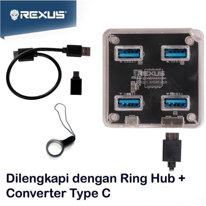 Promo Rexus RXH-331 USB HUB V.3.0 H331 4 Port + Converter Type C RXH331 - Jakarta Barat - Markas ...