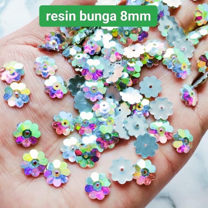 Jual Payet Diamond Kristal Resin/Payet Bunga / Payet Ukuran 8mm / Per ...