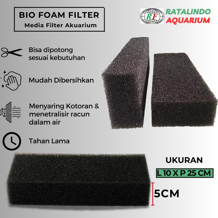 Jual filter akuarium, Bio foam Filter 25x10 busa filter air tebal 5cm ...