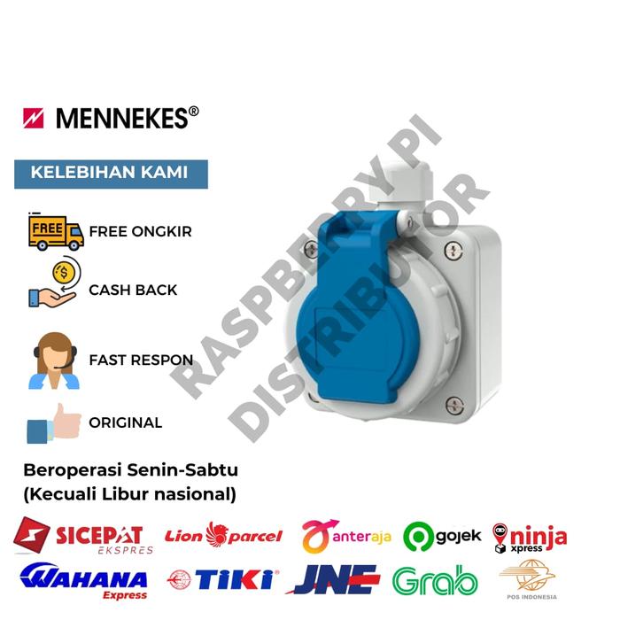 Jual Mennekes Wall Mounted Socket SCHUKO 16A 2P+E 230V IP68 10863 ...