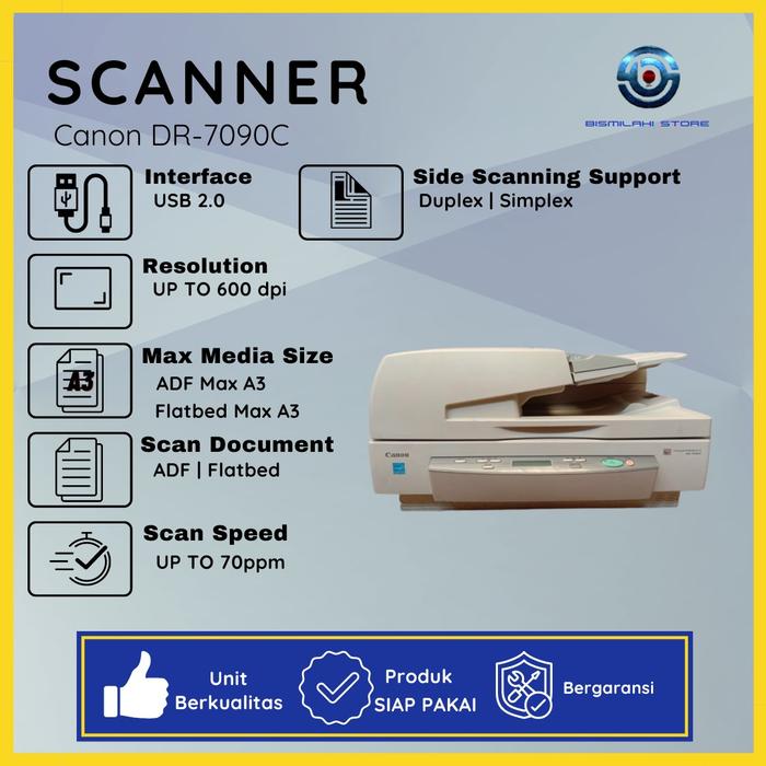 Jual Scanner A3 Canon DR-7090C Bisa Hingga Ukuran A3 Melalui Flatbed ...