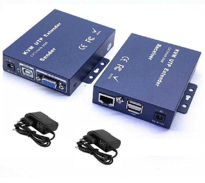 Jual Kvm Vga Extender 100m Full Hd Usb Via Kabel Lan Utpkvm Vga ...