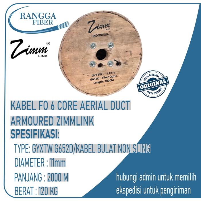 Jual KABEL FO AERIAL DUCT 6 CORE ARMOURED GYXTW ZIMMLINK PANJANG 2000 ...