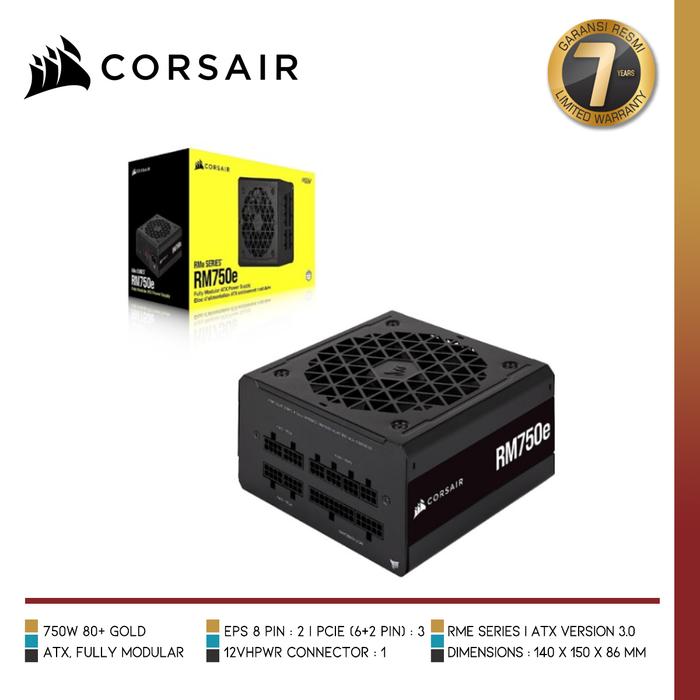 Promo CORSAIR RM750e PCIe 5.0 | PSU 750W 80+ Gold Fully Modular Cicil 0 ...