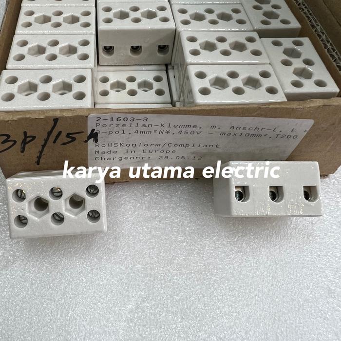 Jual terminal keramik 3P 15A made in europe terminal porselen 3p 15a ...