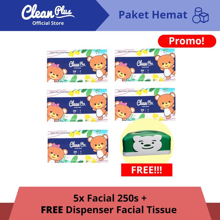 Promo Clean Plus Softpack Tissue 250'S (NEW DESIGN) Bundling 5 Pack ...