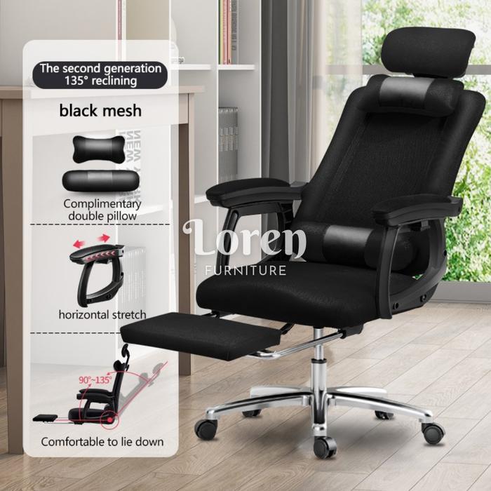 Jual Kursi Kantor reclining kursi kerja senderan footrest - Jakarta ...