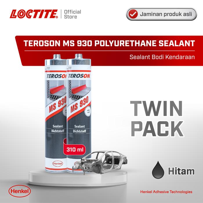 Promo Henkel TEROSON MS 930 Polyurethane Sealant Kaca 310 ml HITAM Twin ...