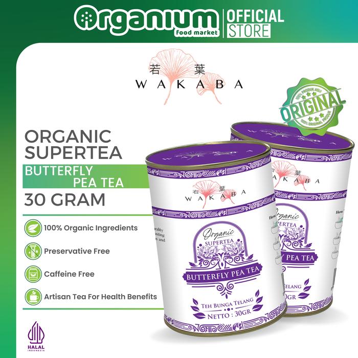 Promo Supertea Butterfly Pea WAKABA Teh herbal Bunga Telang Anti obesitas & kanker - 30g ...