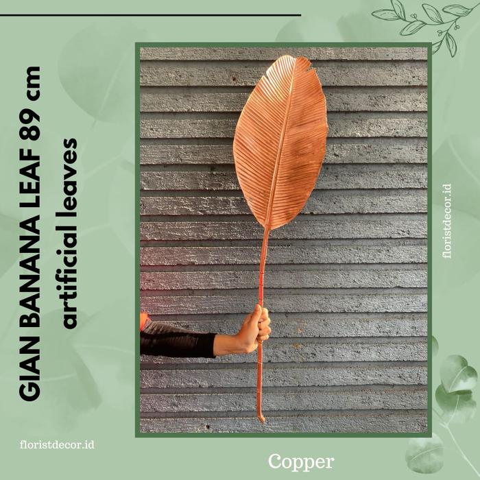 Jual 1 TANGKAI GIANT BANANA LEAF 89CM BANANA LEAF DAUN PISANG - COPPER ...
