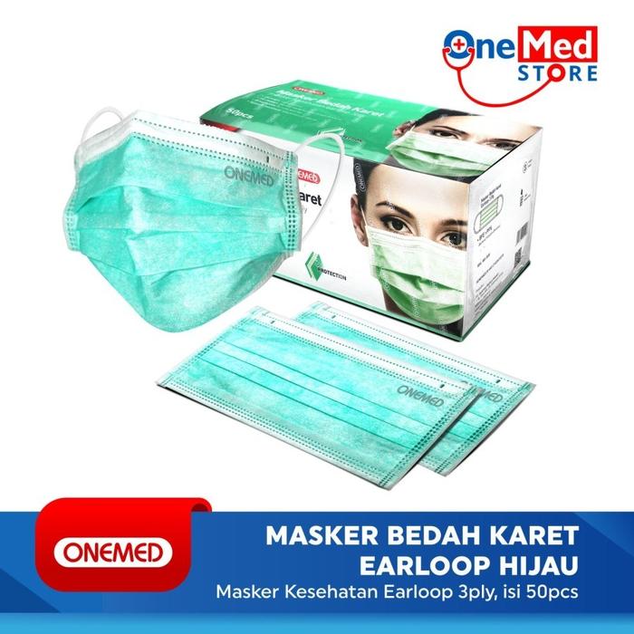 Jual Masker Medis Karet Onemed Earloop Box Isi 50 Pcs - HIJAU - Kota ...