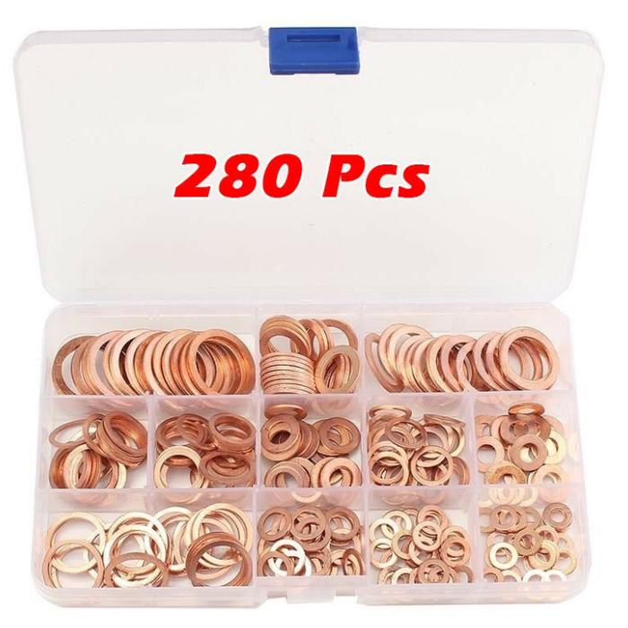 Jual Ring Baut Gasket Bolt Nut Flat Ring Tembaga 280 PCS Ring Kuningan ...