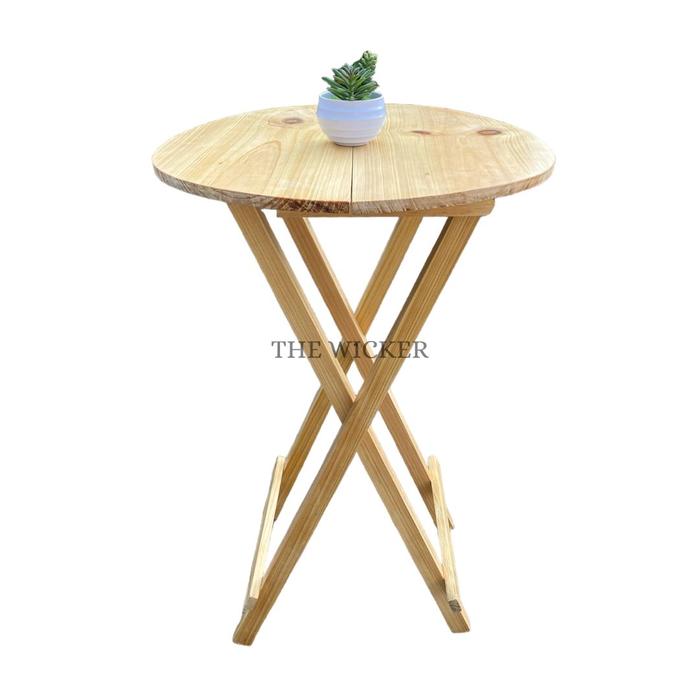 Jual Meja bulat portable / folding table / meja kayu lipat - Kab ...