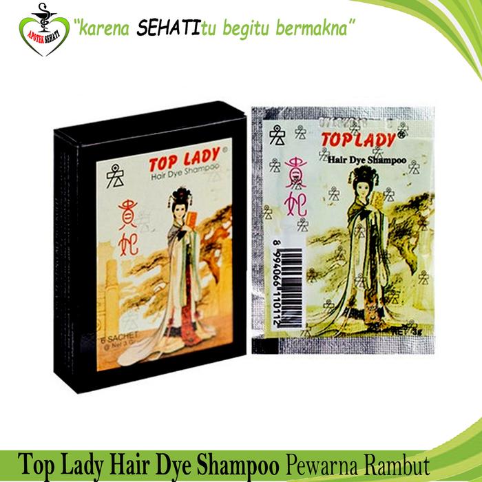 Promo Top Lady Semir Rambut Hair Dye Shampoo Hitam Sachet Menghitamkan ...