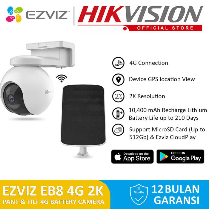 Promo Ezviz EB8 4G 2K + Solar Panel Type C Outdoor - EZVIZ EB8 Only ...