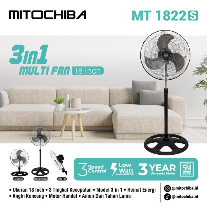 Jual Kipas Angin Besi Mitochiba 3 in 1 MT 1822S / Electric Fan 18 INCH - Kota Depok - Multi ...