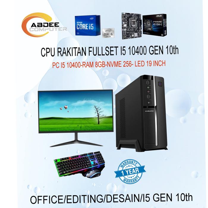 Jual Cpu Rakitan Pc Core i5 10400 Ram 8 Gb Nvme 256 Gb Led 19 in FULSET - Kota Bandung - riuu ...