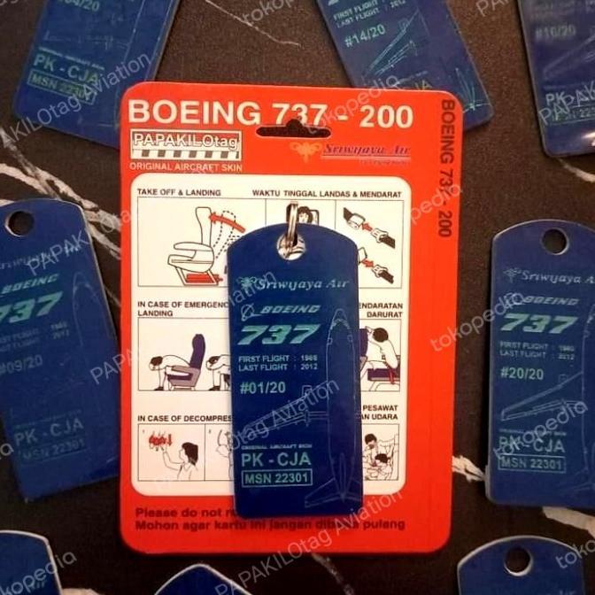 Jual Code Aviation Plane Aircraft Skin Tag Boeing 737-200 Sriwijaya Pk ...