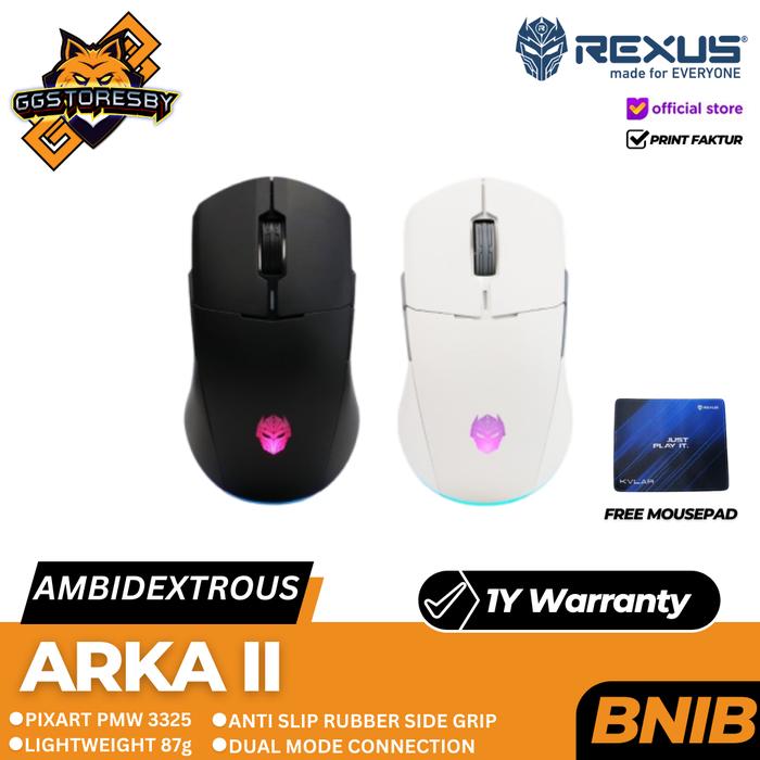 Jual REXUS ARKA II RX107 WIRELESS DUAL-CONNECTION Gaming Mouse - Putih ...