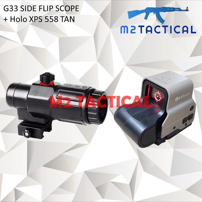 Jual Paket Eotech G33 Magnifier Side Flip Scope + Holo XPS Eotech 558 Dummy - Hitam + Tan ...