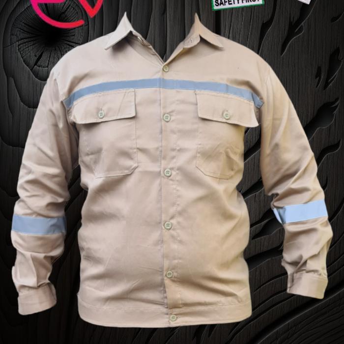 Jual kemeja wearpack safety lengan panjang - Cream, M - Kab. Bandung ...