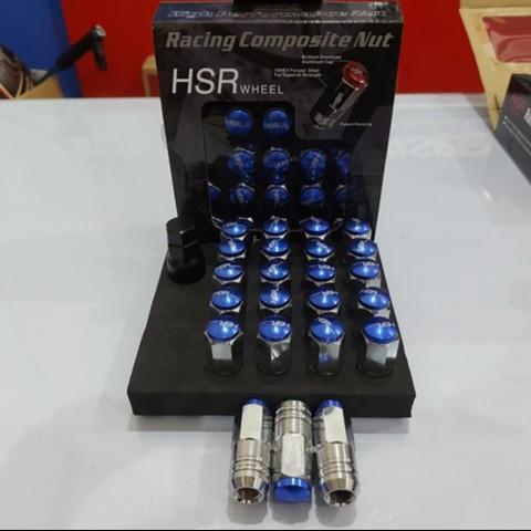 Jual Baut Racing Panjang Ukuran 19 x 1,25 Lug Nut HSR WHEEL Warna Biru ...